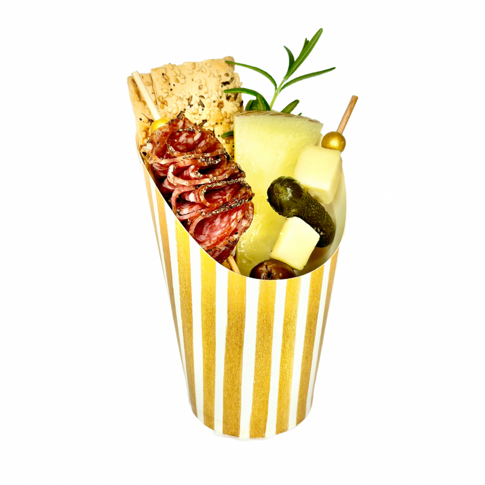 Gold and White Striped Charcuterie Cups 10ct - Emily Marie Design Co ...